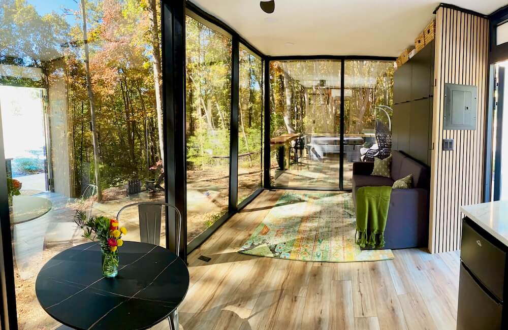 Glassy Stays: Off-Grid Luxury Mirror Cabin | RomanticAsheville.com